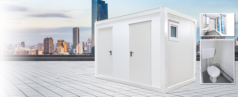 Sanitary Container - Equipped with sanitary and electric installation